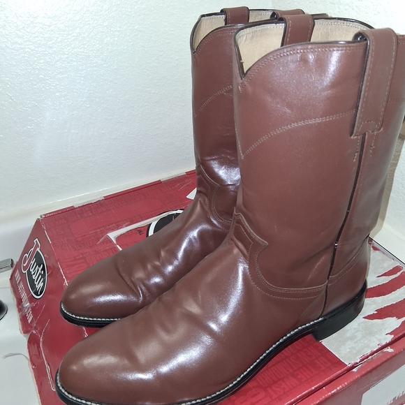 Justin Boots | Shoes | Justin Boots Mens Brown Leather Boots | Poshmark